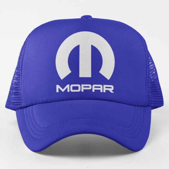 Accessories | New Mopar Logo Foam Trucker Mesh Snapback Hat Royal ...